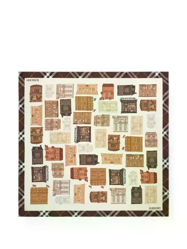 Burberry Storefront-print Silk Scarf