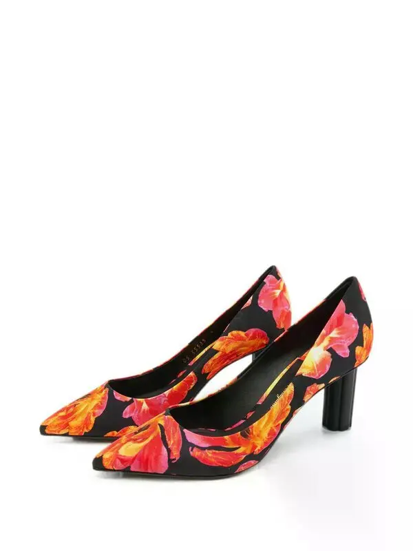 FERRAGAMO Badia Floral Print Pointed Toe Pumps