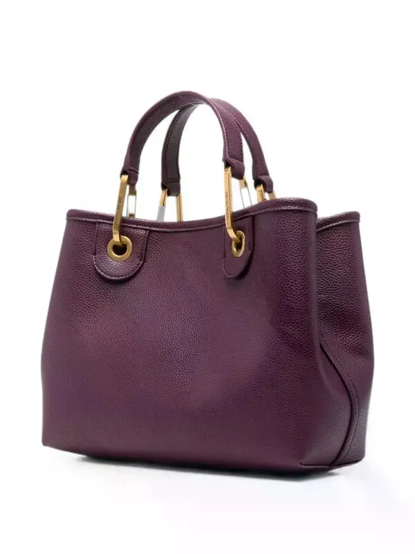 Emporio Armani Myea Logo-print Pebbled Tote Bag