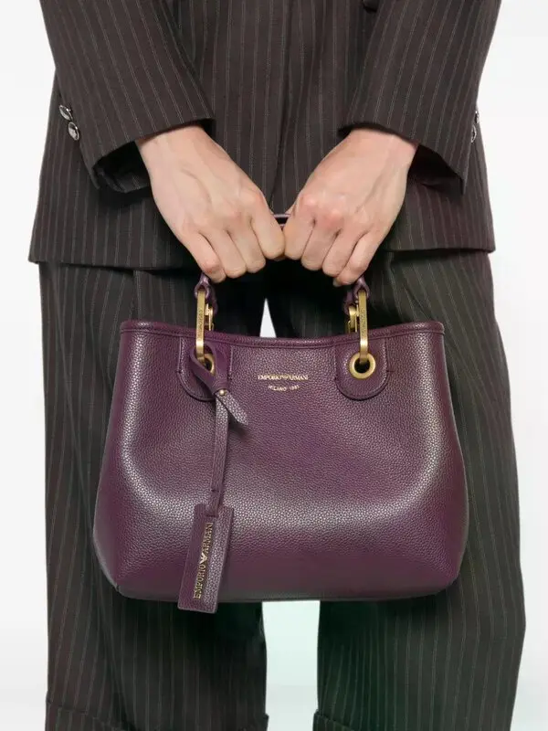 Emporio Armani Logo Print Tote Bag - Purple