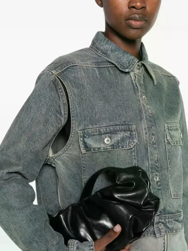 Rick Owens Cropped Cut-out Denim Jacket