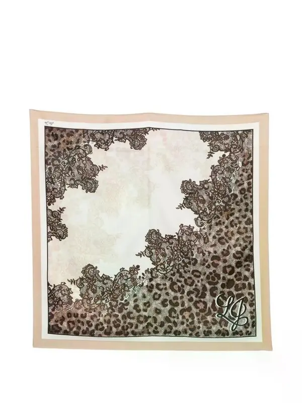 Liu Jo Lace-print Leopard-print Scarf