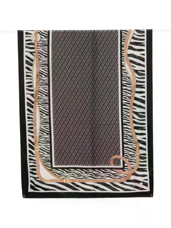 Liu Jo Zebra-print Logo-monogram Scarf