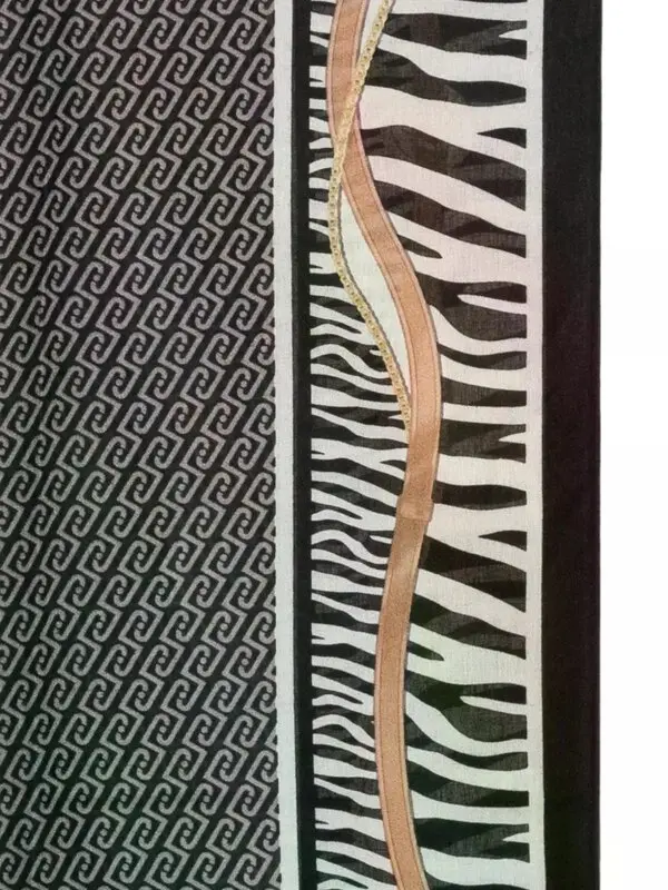 Liu Jo Zebra-print Logo-monogram Scarf