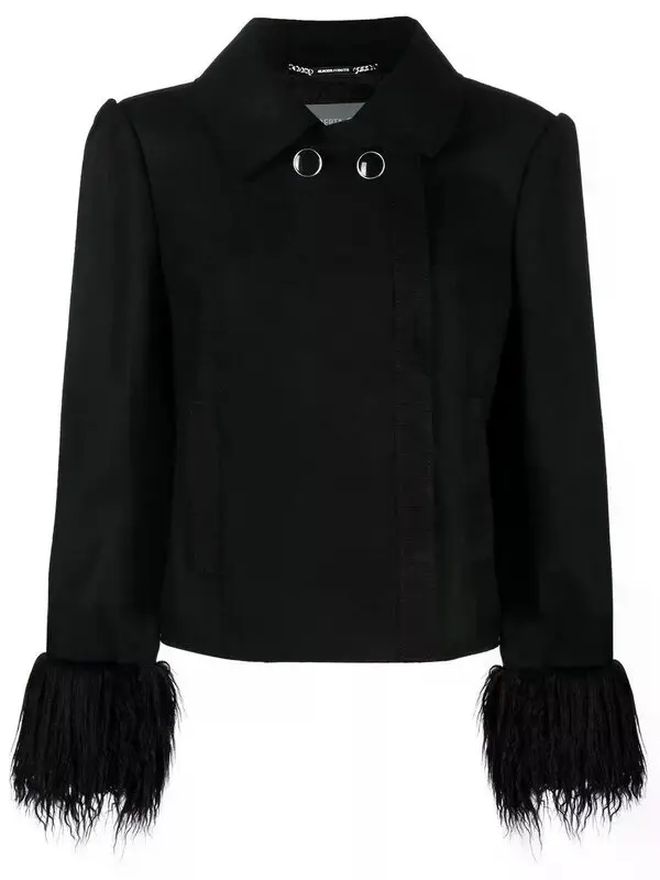 Alberta Ferretti Fringe-cuffs Shirt Jacket - Black