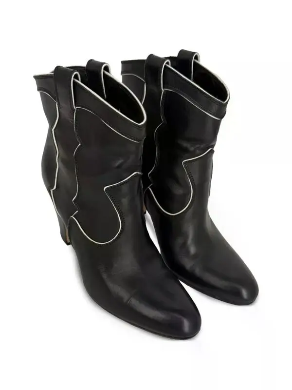 GIANVITO ROSSI Western Leather Ankle Boots