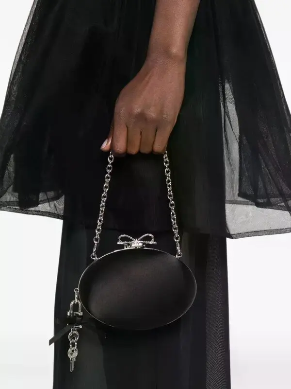 SELF-PORTRAIT Bow-clasp Chain-strap Clutch Bag