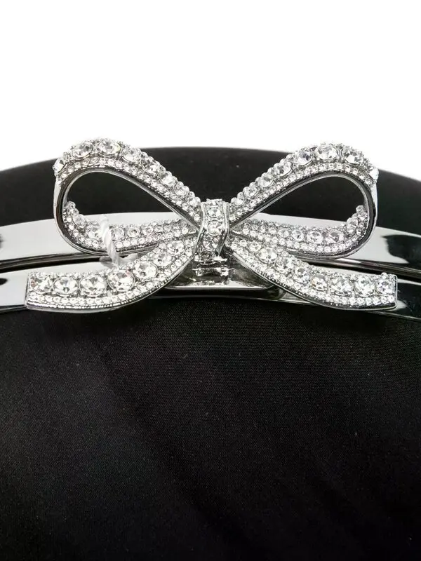 SELF-PORTRAIT Bow Clasp Chain Strap Clutch Bag - Black