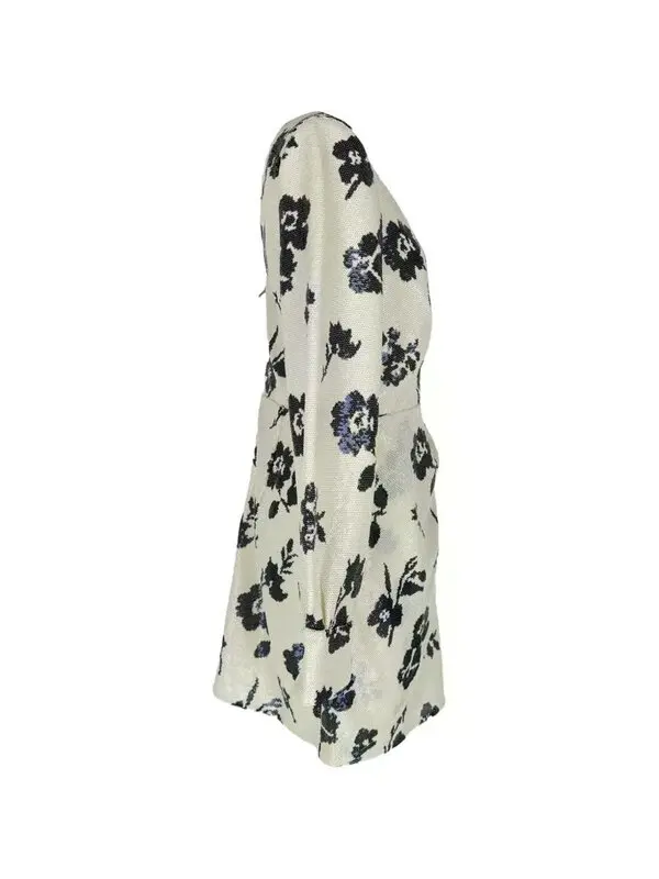 SELF-PORTRAIT Floral-sequined Wrap Dress