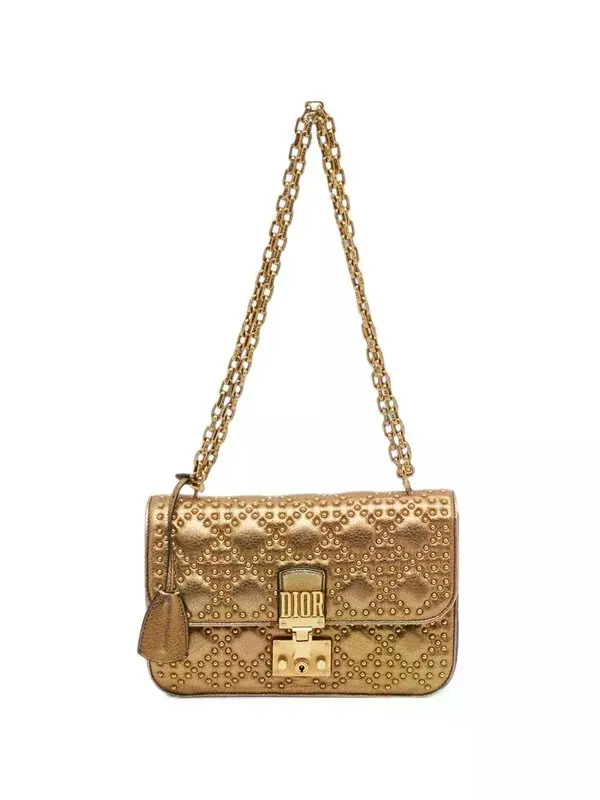Dior Dioraddict Cannage Studded Shoulder Bag - Gold