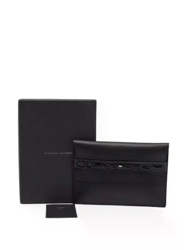 GIUSEPPE ZANOTTI Croc-embossed Flap Clutch Bag