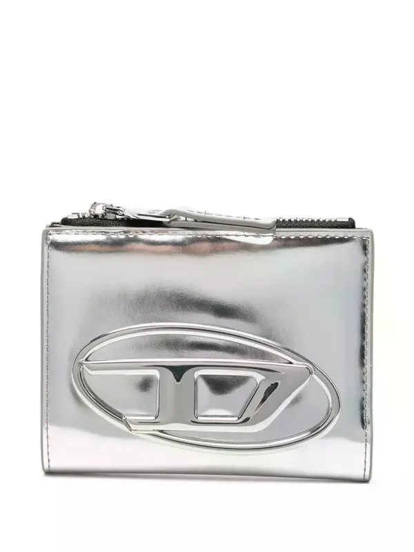 DIESEL® Oval D Leather Wallet - Grey