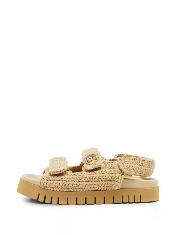 Gucci Interlocking G Crochet Platform Sandals