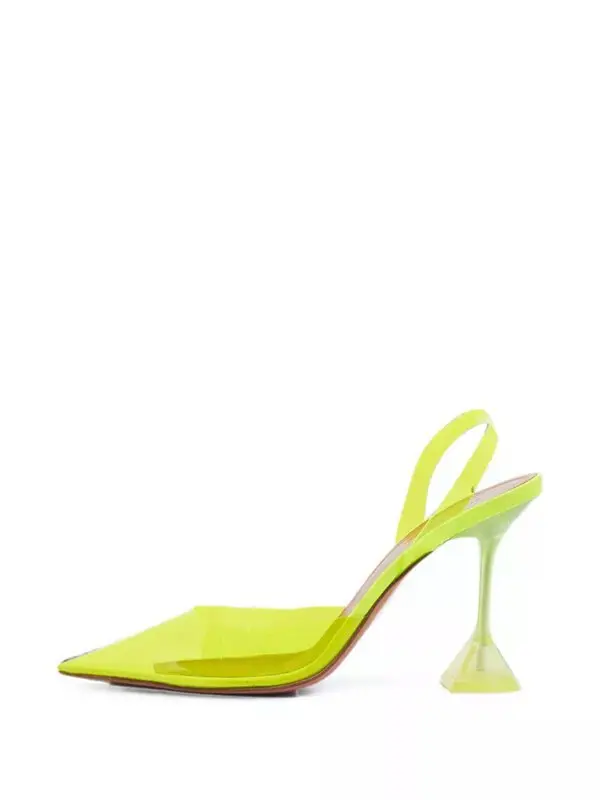 Amina Muaddi Holli Glass Slingback Pumps - Yellow