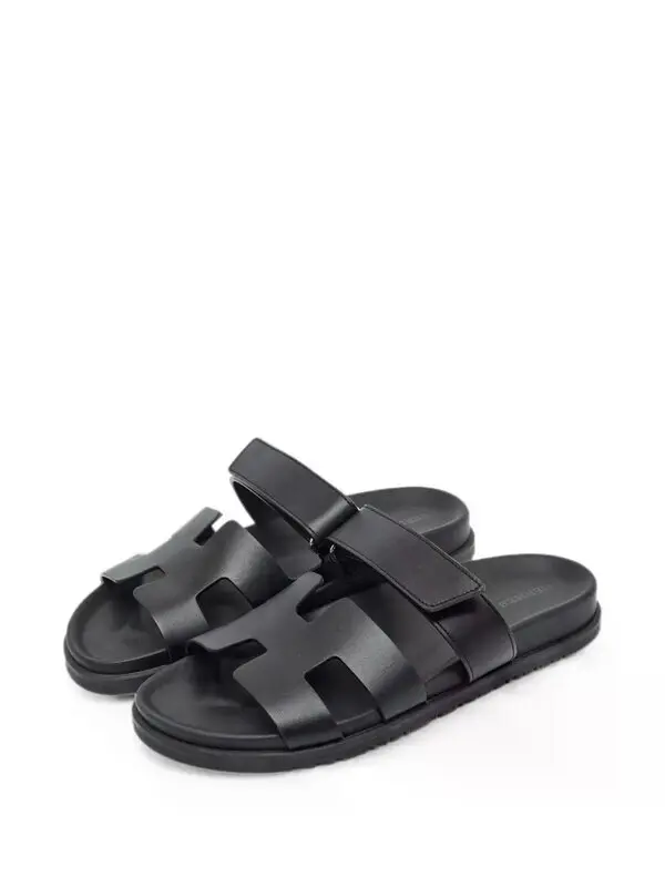 Hermès Chypre Touch-strap Sandals - Black