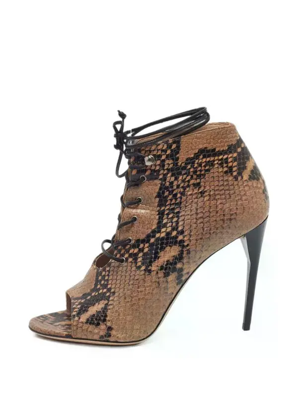 Miu Miu Snakeskin-embossed Heeled Ankle Boots