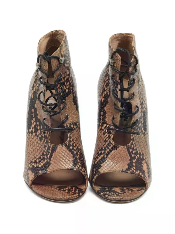 Miu Miu Snakeskin-embossed Heeled Ankle Boots