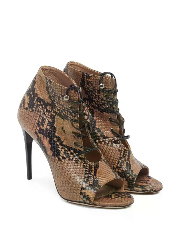 Miu Miu Snakeskin-embossed Heeled Ankle Boots