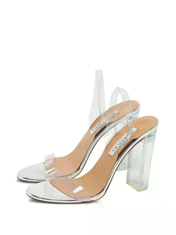 AQUAZZURA Slingback Block Heel Sandals - White