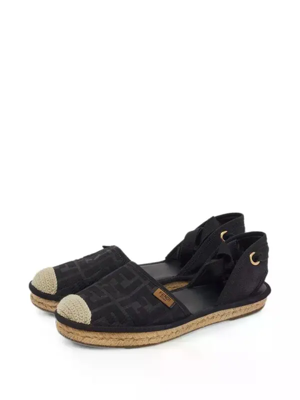 Fendi Embroidered Ff Ankle-wrap Espadrilles