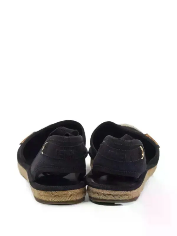 Fendi Embroidered Ff Ankle-wrap Espadrilles