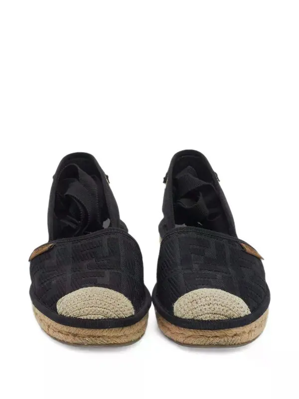 Fendi Embroidered Ff Ankle-wrap Espadrilles