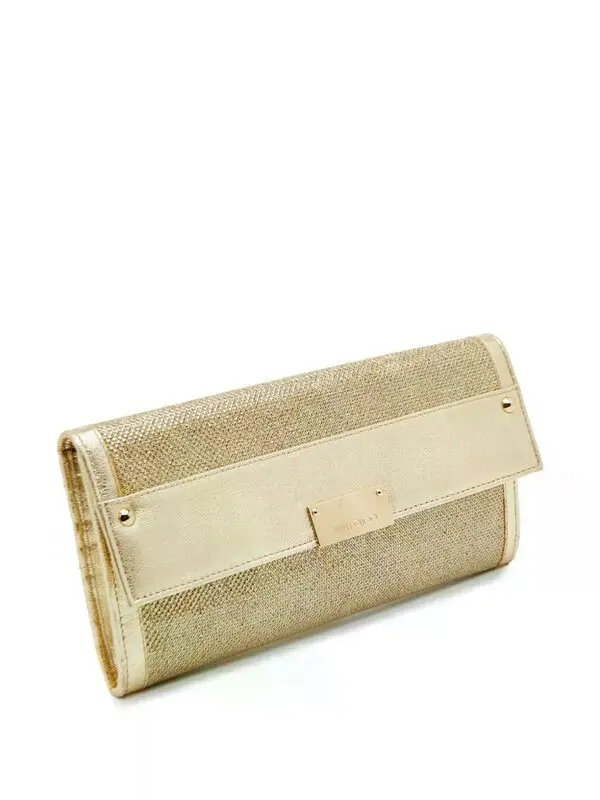 JIMMY CHOO Reese Metallic-effect Clutch Bag - Gold