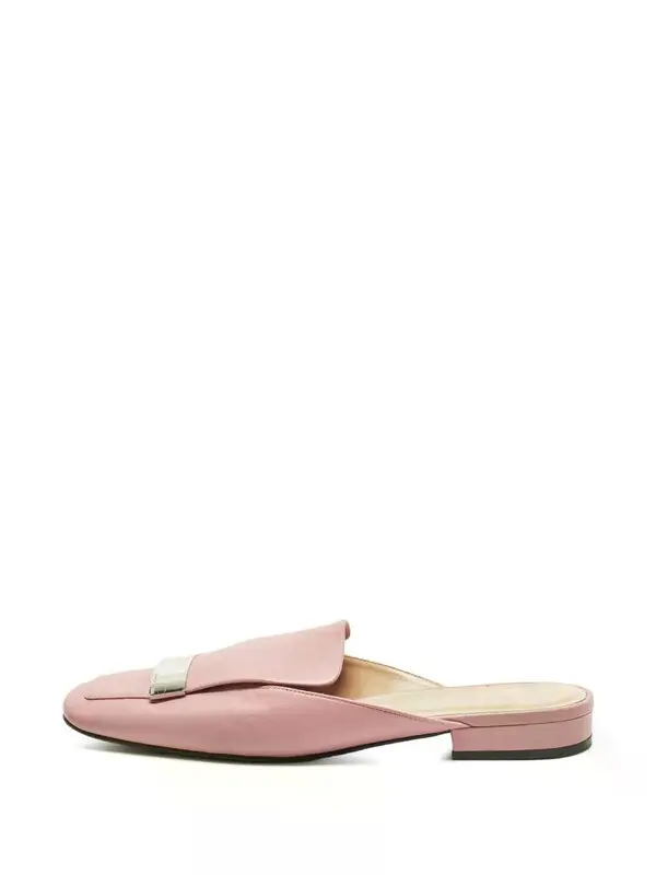 SERGIO ROSSI Metal Logo Flat Mules