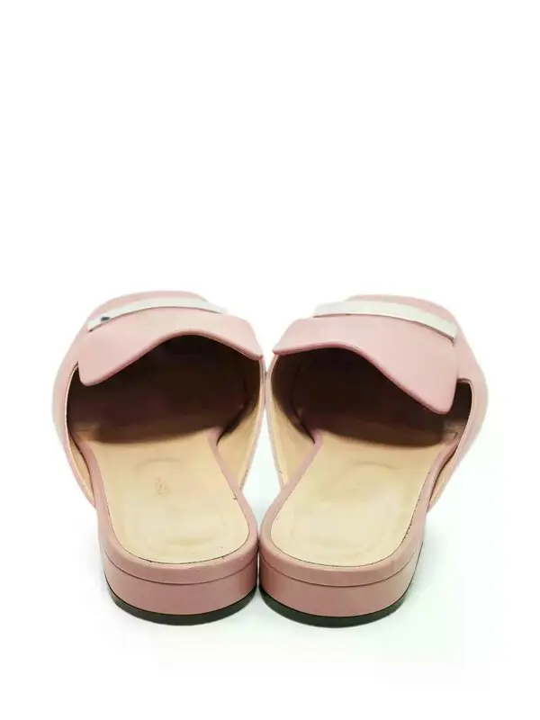 SERGIO ROSSI Metal Logo Flat Mules