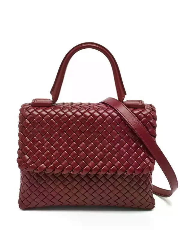 Bottega Veneta Patti Intrecciato Top Handle Bag - Red
