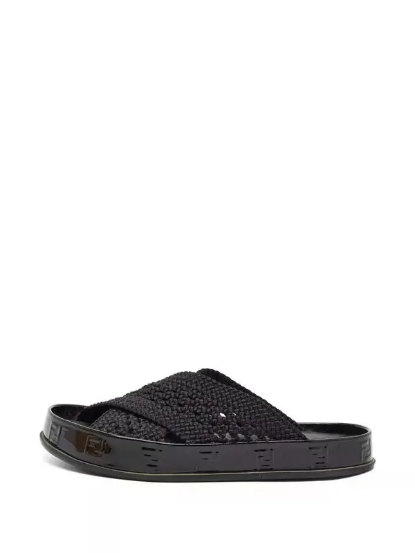 Fendi Woven Criss-cross Platform Sandals