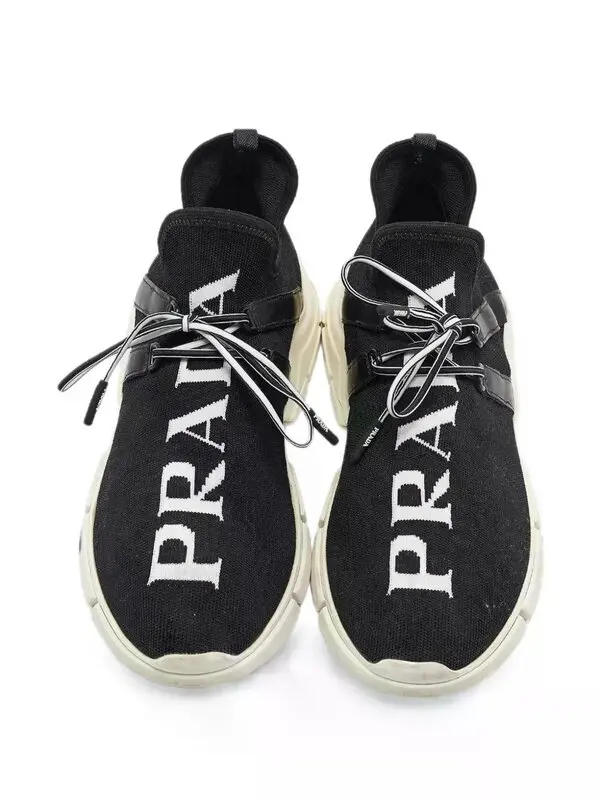 Prada Logo-knit Lace-up Sneakers