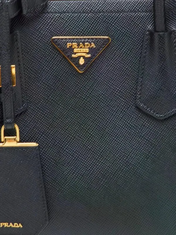 Prada Logo-detail Leather Tote Bag