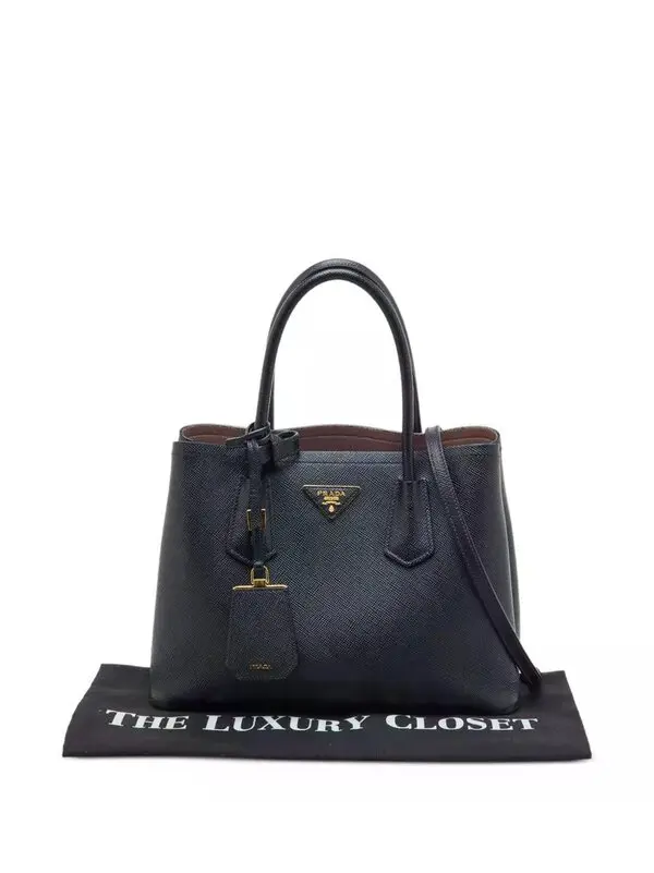 Prada Logo-detail Leather Tote Bag