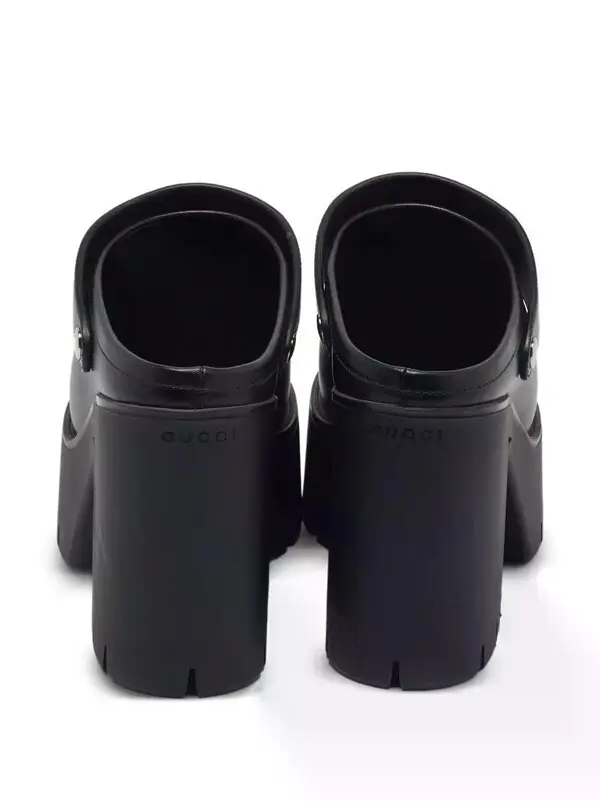 Gucci Leather Horsebit Platform Mules