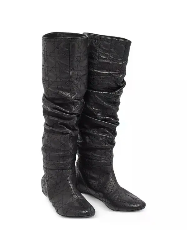 Dior Cannage Slouchy Knee-high Boots