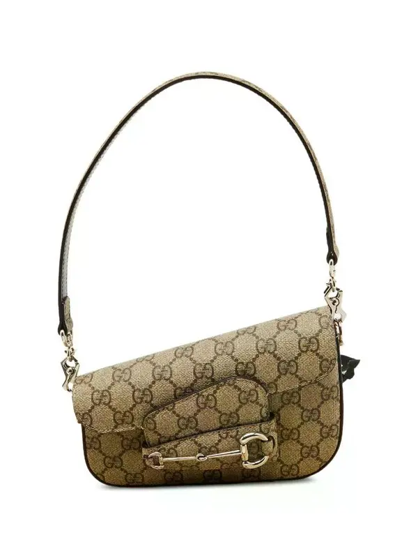 Gucci Mini Horsebit 1955 Gg Supreme Shoulder Bag - Neutrals