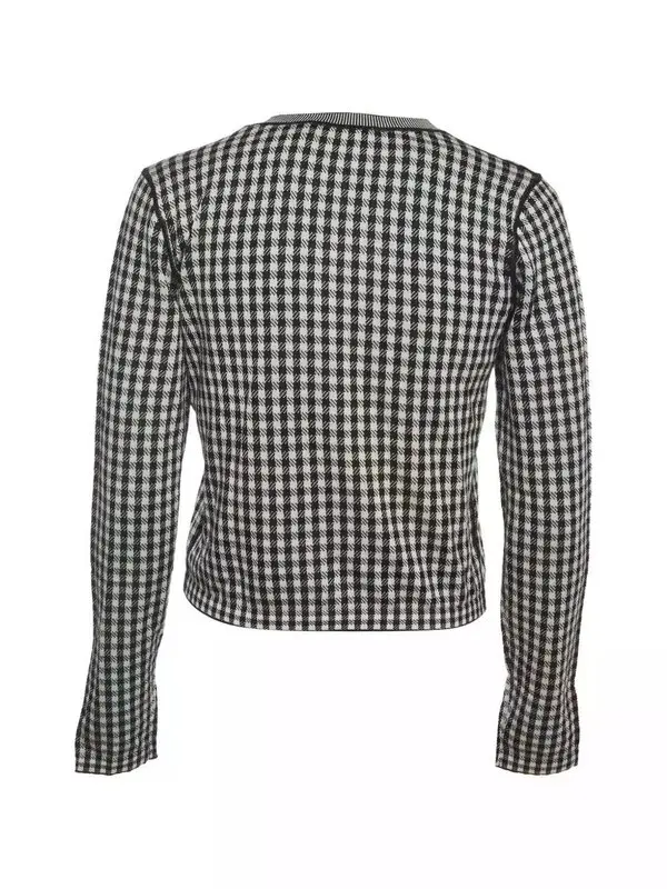 Dior Gingham Knit Cardigan And Top Set