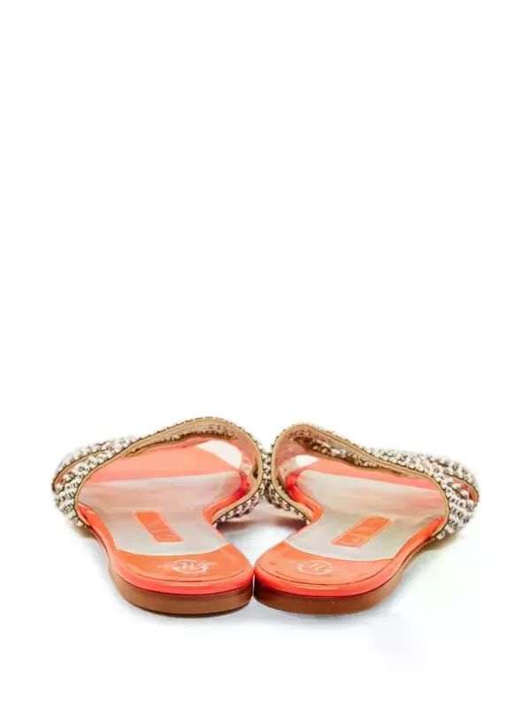 GINA Crystal-embellished Leather Slides