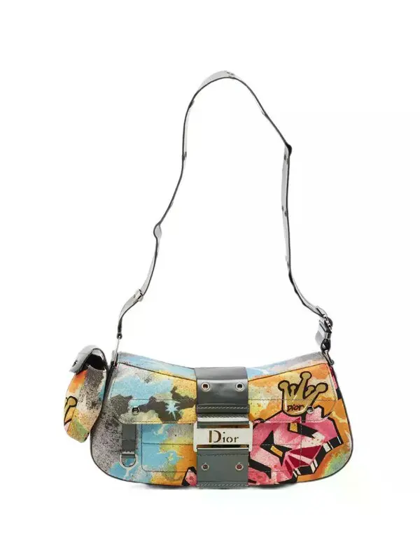 Dior Street Chic Kaos Graffiti Columbus Shoulder Bag - Black