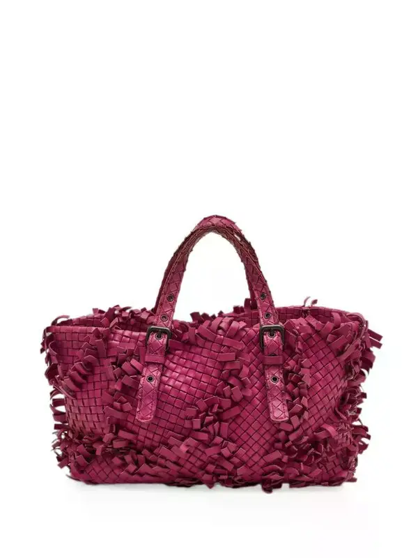 Bottega Veneta Cabat Fringe Intrecciato Tote Bag - Pink