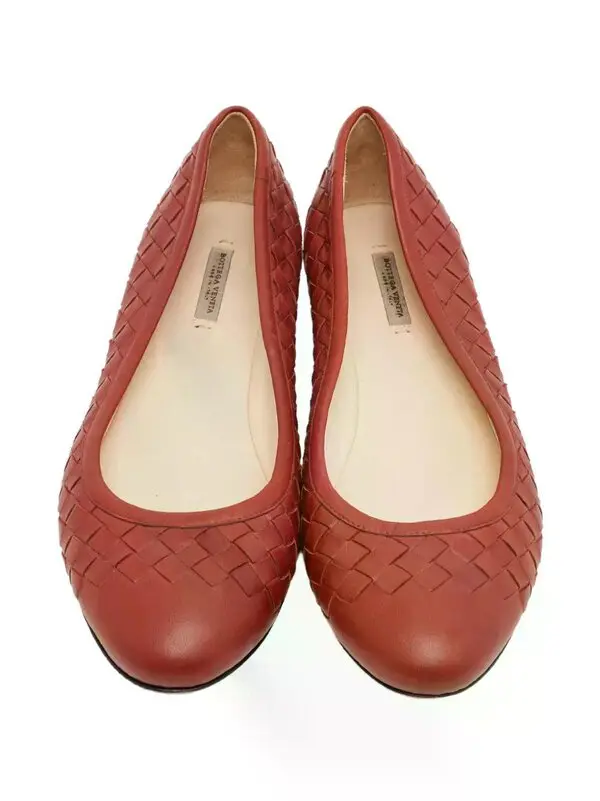 Bottega Veneta Intrecciato Leather Ballet Flats