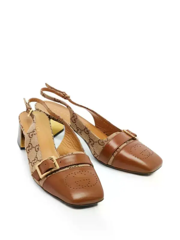 Gucci Gg Monogram Slingback Pumps