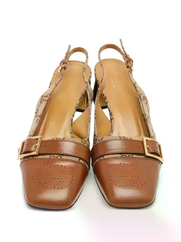 Gucci Gg Monogram Slingback Pumps