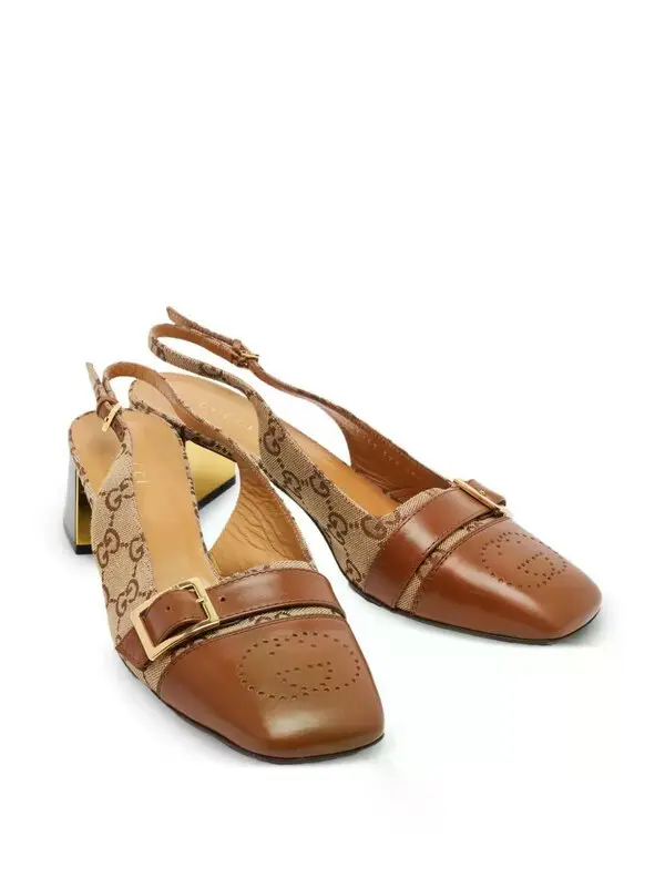 Gucci Gg Monogram Slingback Pumps