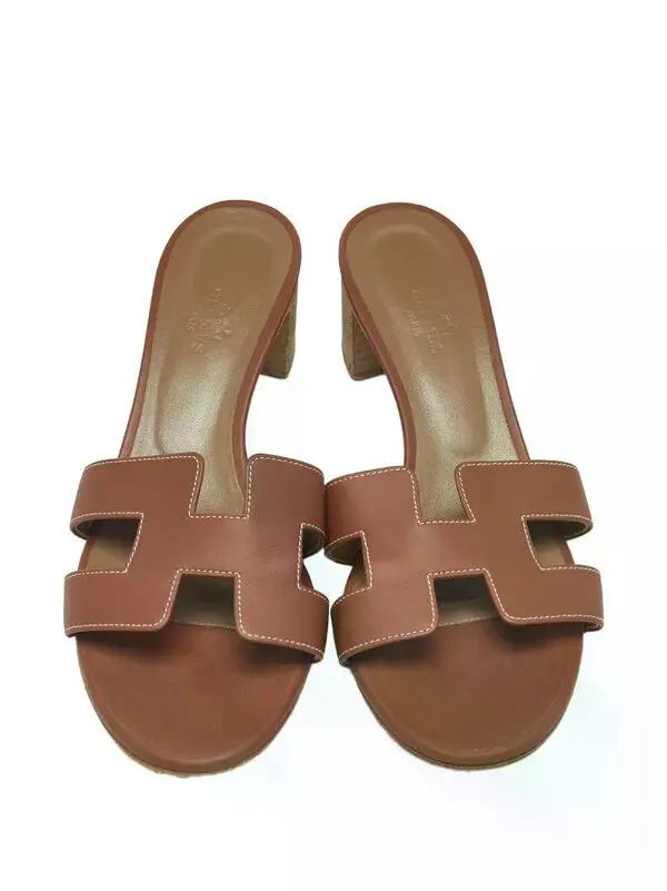 Hermès Oasis H-cutout Leather Sandals