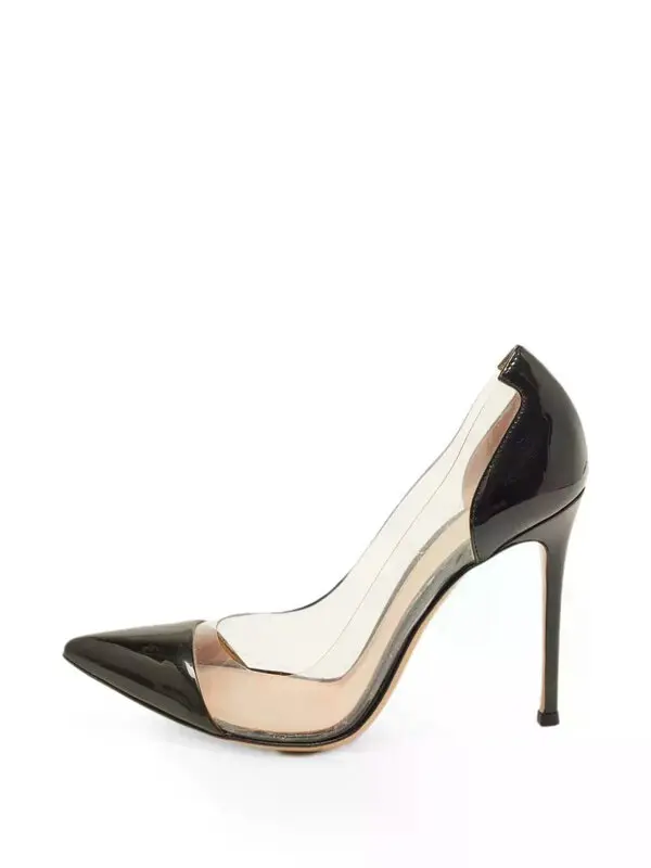 GIANVITO ROSSI Plexi Leather Pumps - Black