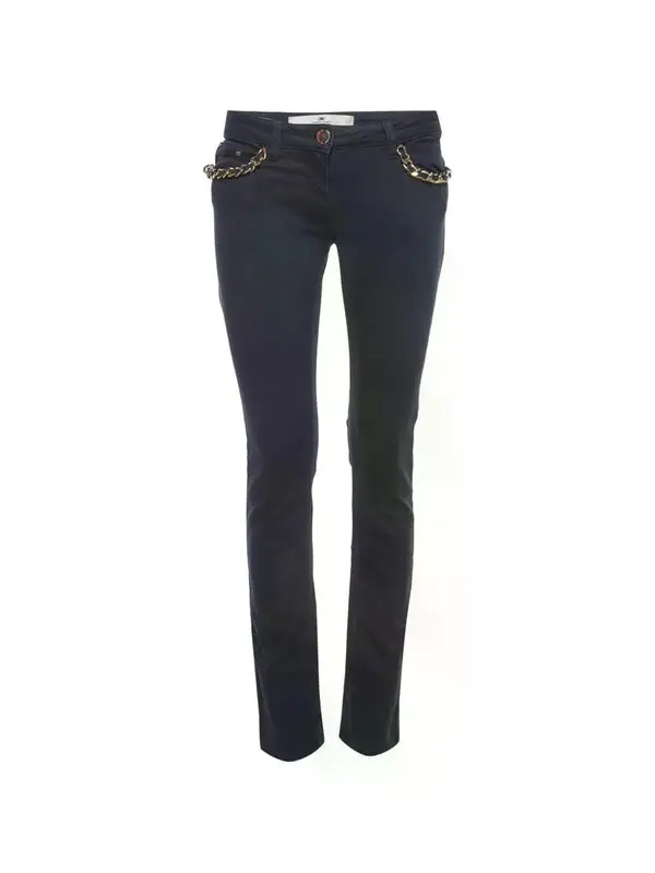 Elisabetta Franchi Chain-detail Slim-fit Jeans - Blue