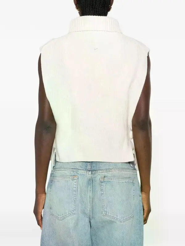 Maje Ribbed-knit Tie-fastening Vest