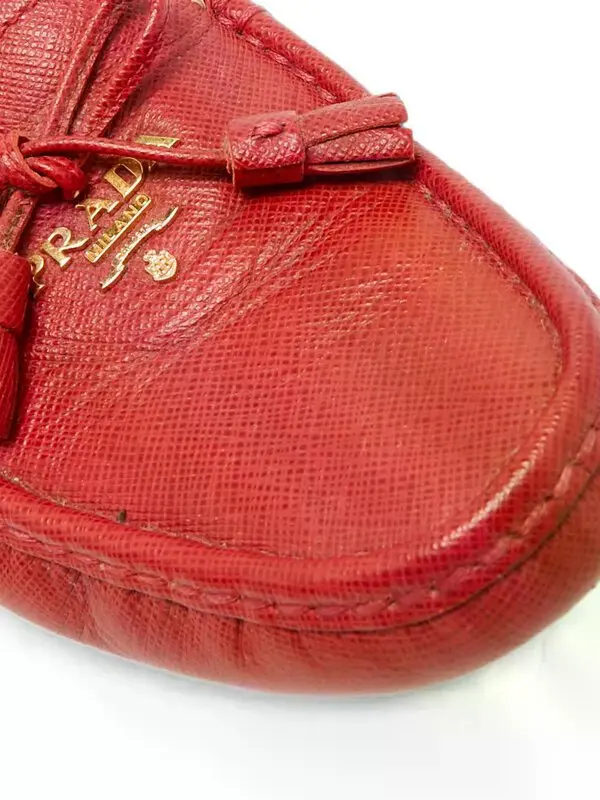 Prada Logo-plaque Bow-detail Mocassins